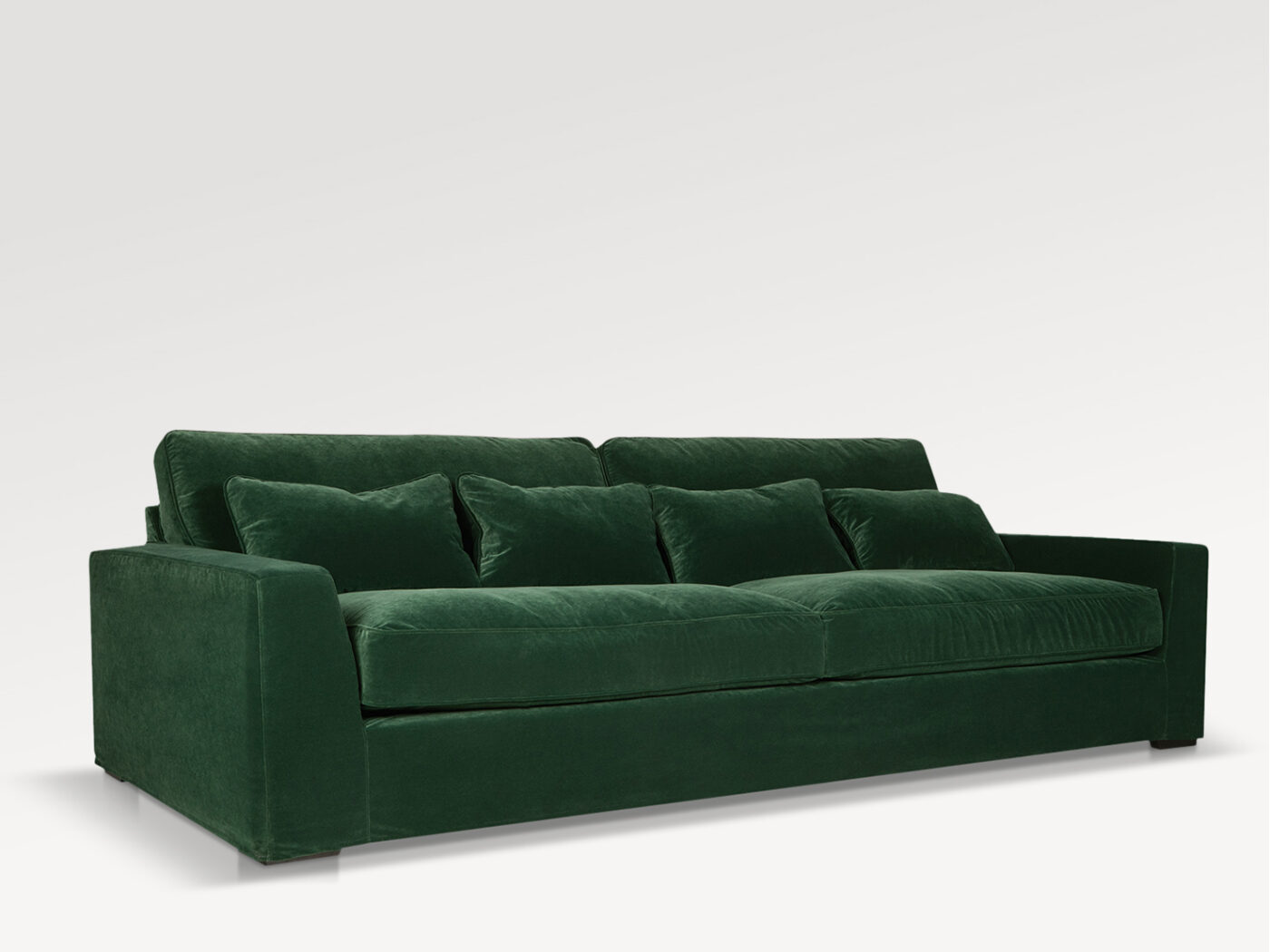 Canapé 4 places velours 26 forest green Odeon - 271x126x80cm - FRANCE ...