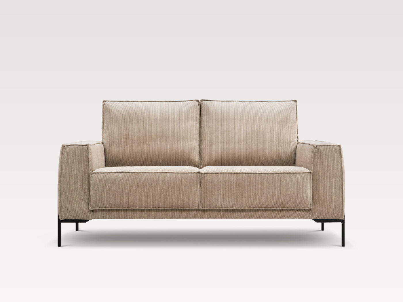 Canapé 3 places velours côtelé beige ORANGE - 196x94x87cm - FRANCE CANAPÉ